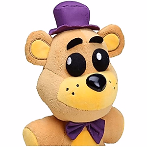 DOGIACO Golden Freddy Purple Hat 7'' Stuffed Animal with Keychain (in Stock US) Toy Golden Fazbear Plushie Soft/Fazbear Collectible Figure/F-N-A-F Nightmare/Freddy Plush Toys