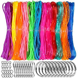 Fandamei Lanyard String Kit, 12 Colors Plastic String Lacing Cord, Bright and Glitter Color, Lanyard String for Crafts, Bracelets and Jewelry Making String Weaving Kit for Craft DIY