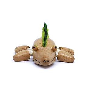 Anamalz Crocodile Wooden Animal Toy for Toddlers, Fun and Posable Crocodile for Early Learning, Montessori, and STEM, Smooth Natural Wood, Boys and Girls