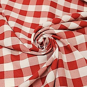 1" Checkered Gingham PolyPoplin Fabric by The Yard - 60 Inch Wide for Sewing, Quilting, Tablecloths, Curtains, Apparel, Crafting, DIY Projects