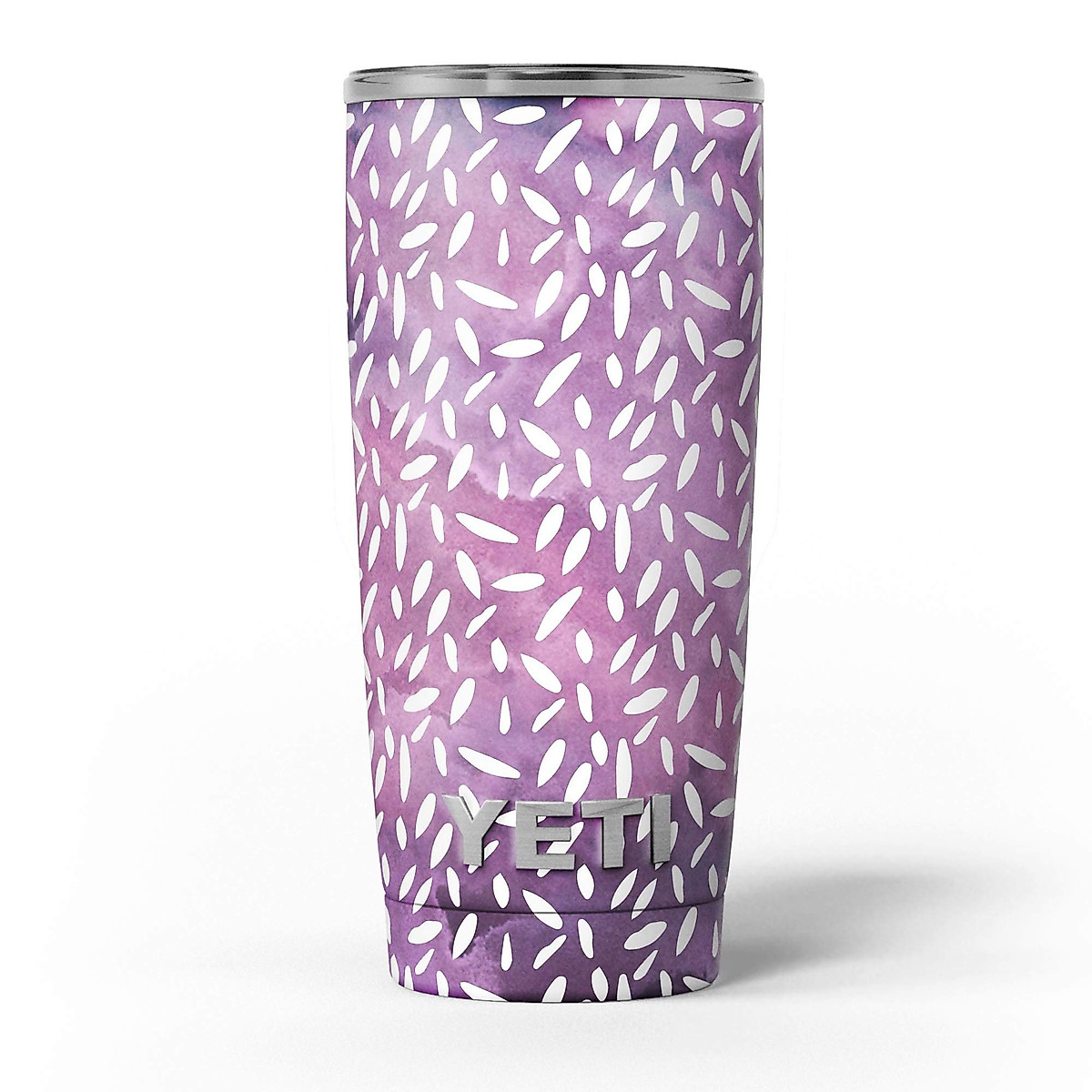 Design Skinz White Flower Pedals Over Purple Grunge Surface - Skin Decal Vinyl Wrap Kit Compatible with The Yeti Rambler Cooler Tumbler Cups
