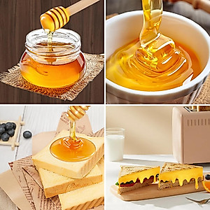 Wooden Honey Dippers 10 Pcs Set Honey Dipper Sticks Honey Mixing Stirrer for Party Favors Décor Food Boards, 5 Pcs 6 Inches & 5 Pcs 3 Inches