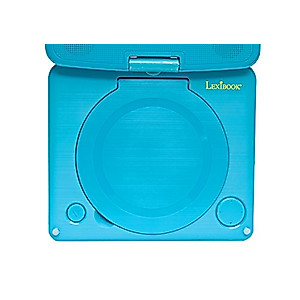 LEXiBOOK Portable DVD Player for Kids, 7" LCD Screen, 2 Built-In Stereo Speakers, USB Port, Built-In Rechargeable Battery, Blue, DVDP1