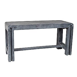 East at Main Bench, Extendable Bench Made of Solid Mango Wood, can Extend from 35" to 60" (Black)
