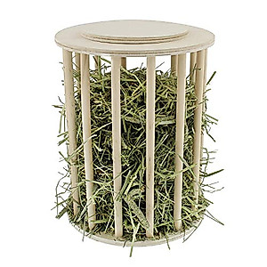 Rural365 Rabbit Hay Feeder Rack for Small Animals, 7.6in Round - Bunny Feeder, Guinea Pig Food Bowl, Chinchilla Hay Bin