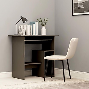 MSLAONXC Desk Gray,Computer Desk,Office Desk,Writing Table,Secretary Desk,Student Desk,Modern Simple Style,Bedroom Table,for Bedroom,Living Room,Workstation,31.5"x17.7"x29.1" Engineered Wood