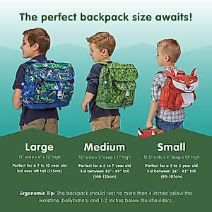 Bixbee Kids Backpack, Dinosaur Backpack for Boys & Girls, Water Resistant Backpack with Pockets, Durable Zippers & Easy Carry Design - Perfect Size Children's Bookbag for School