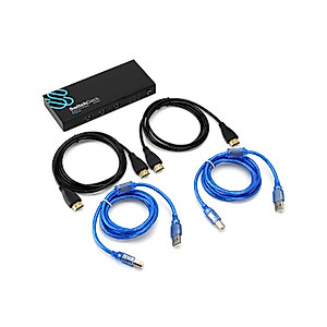 SwitchDeck 4K HDMI KVM Switch by Sewell, Switch Easily Between Two PCs/Macs/Gaming Consoles (SW-33054)