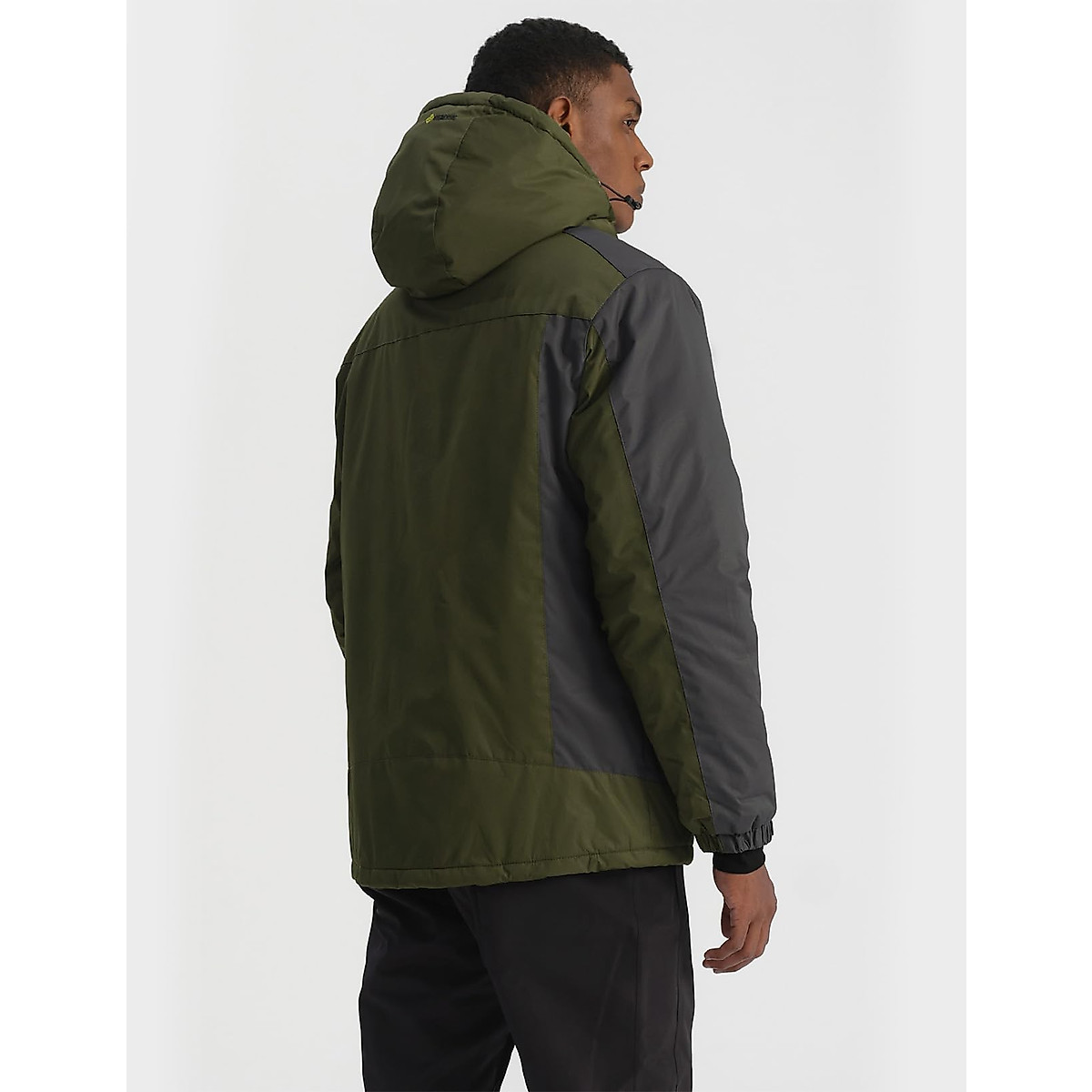 GEMYSE Men's Mountain Waterproof Ski Snow Jacket Winter Windproof Rain Jacket (Army Green,Medium)