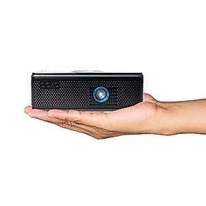 AAXA BP1 Speaker Projector – Bluetooth 5.0, Battery Power Bank, Up to 6 Hour Projection or 24 Hours Playtime, USB C Mirroring, Onboard Media Player, HDMI, DLP Portable Mini LED Projector (Renewed)