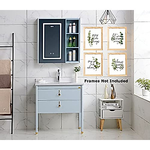 Fit Design Green Leaves Plant Wall Art Decor Canvas Painting Set of 4,Inspirational Motivational Quote Wall Posters for Home Office,Botanical Wall Art Prints Wall Decor (Unframed,8x10 inch)