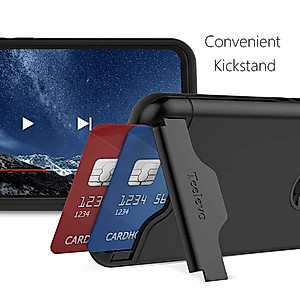 Teelevo Wallet Case for Google Pixel 4a [NOT Compatible with Pixel 4a 5G], Dual Layer Case with Card Slot Holder for Google Pixel 4a - Black