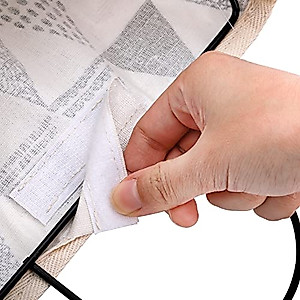 SOUJOY 4 Pack Wall Hanging Storage Bag, Fabric Hanging Organizer Caddy Bag, Linen Waterproof Wall Mounted Pocket for Bathroom, Bedroom, Kitchen