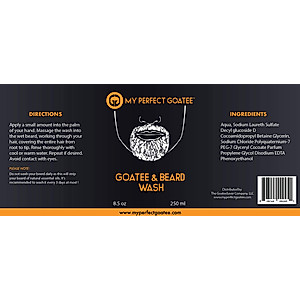My Perfect Goatee®️ Premium Beard Wash Hydrating Facial Hair Cleanser (8.5 oz Beard Wash)