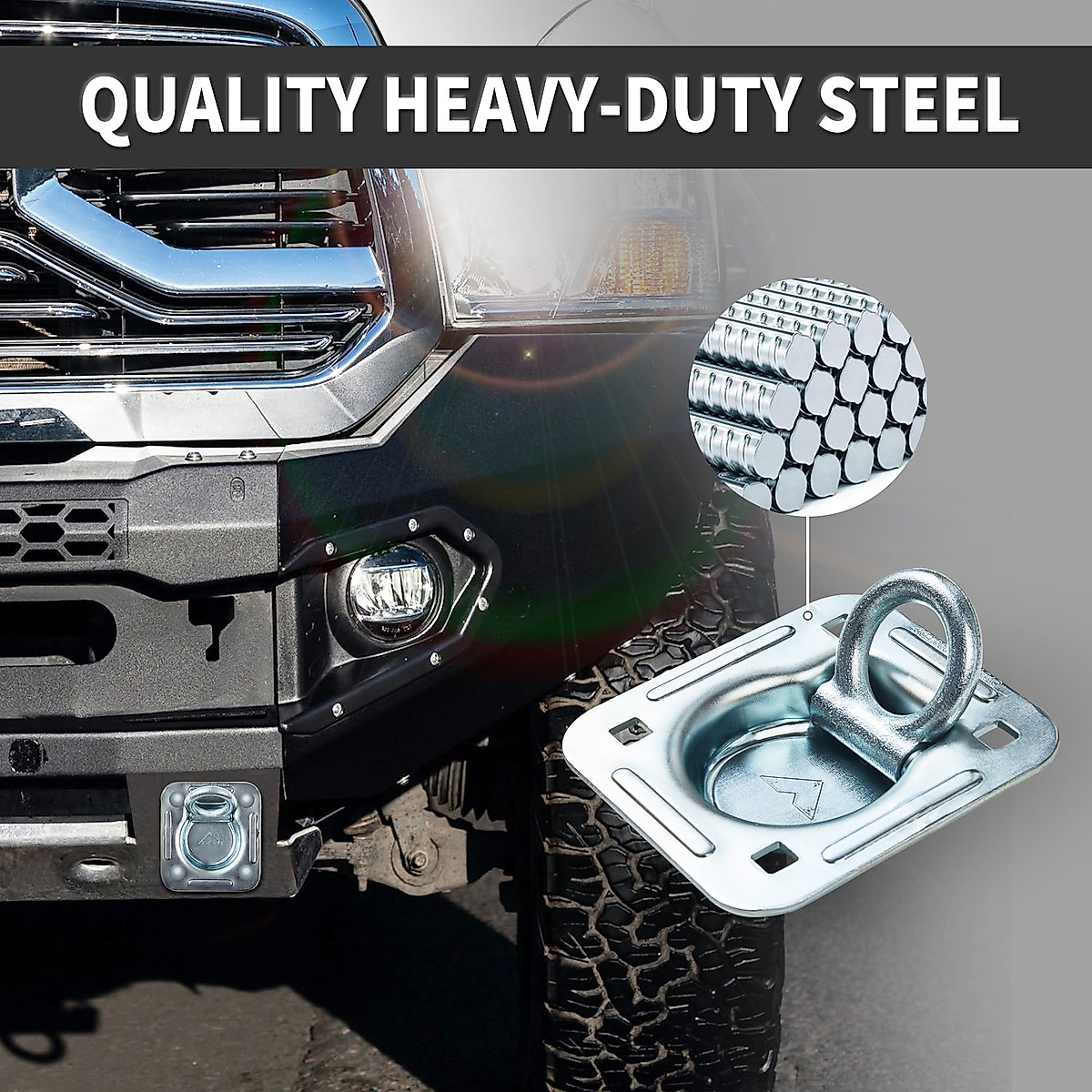 Lonffery 4 Pack Recessed D-Ring Tie Down Anchors (6,000 lb. Capacity), Heavy Duty Kit for Trailer or Deliveries