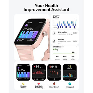 Parsonver Smart Watch for Women, Answer/Make Calls, Alexa Built-in, 1.8" HD Touch Screen Fitness Tracker 100+ Sports Modes IP68 Waterproof, Heart Rate Blood Oxygen Sleep Monitor for Android iOS, GOP01