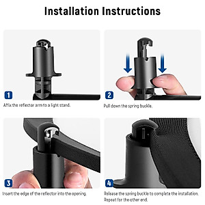 NEEWER Extendable Reflector Holder Arm with 6.6'/2m Stand & Bag, Photo Studio Telescopic 27.9” to 47.2” Boom Arm 360° Swivel Reflector Bracket for Product, Portrait, Studio & Outdoor Photography
