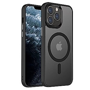 Tigowos Magnetic Guardian Designed for iPhone 11 Pro Case [10FT-Grade Drop Tested & Compatible with MagSafe] Slim Translucent Matte Case for iPhone 11 Pro Phone Case (5.8"), Black
