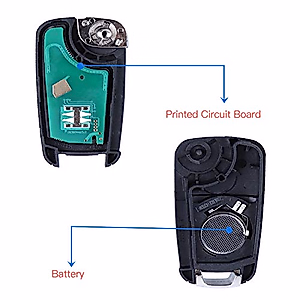 Replacement Flip Remote Fob fit for 2010-2019 Chevy Equinox,2011-2016 Cruze Malibu Camaro Trax /Buick Lacrosse Regal Verano Trunk Car Keyless Entry Uncut Key Fob (FCCID: OHT01060512) Pack of 2