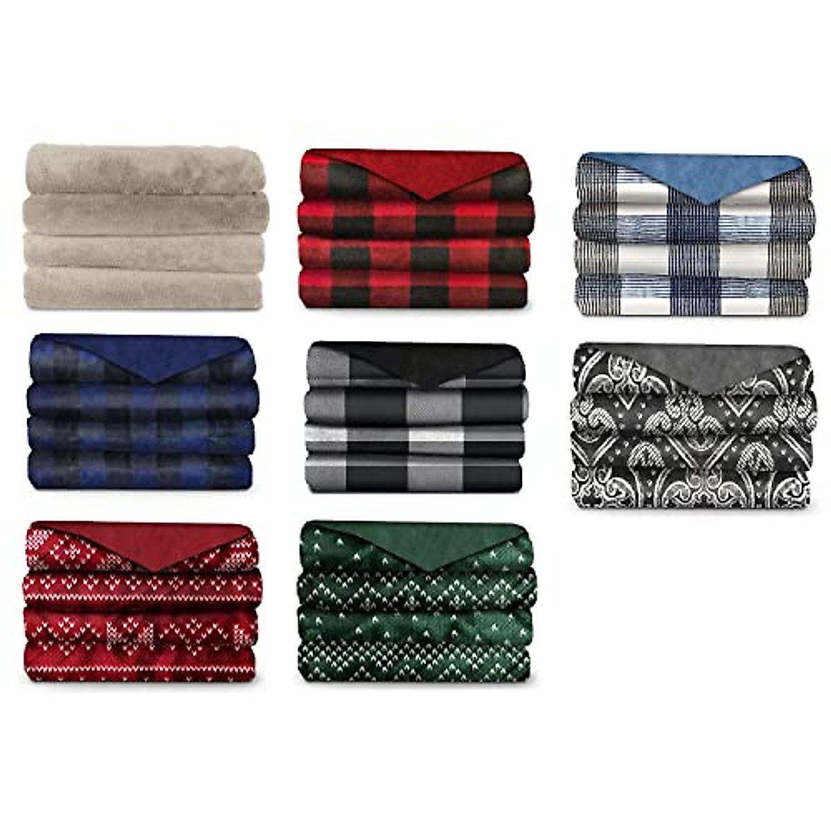 Sunbeam Microplush Comfy Toes Electric Heated Throw Blanket Foot Pocket Buffalo Plaid Red Washable Auto Shut Off 3 Heat Settings
