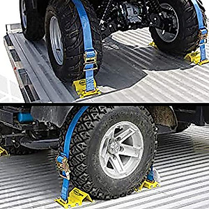 ANLU LOAD Wheel Chock Tie Down Kit,Wheel Tie Down Straps,E Track Tie Down System for ATV,Utv,Construction Equipment&Small Tractors.