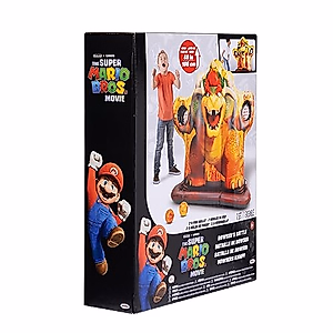 THE SUPER MARIO BROS. MOVIE Bowser Inflatable Sports Game for Kids, Indoor Games or Outdoor Games for Kids and Adults, Approximate Inflated Size 51 Inches L x 18 Inches W x 46 Inches H