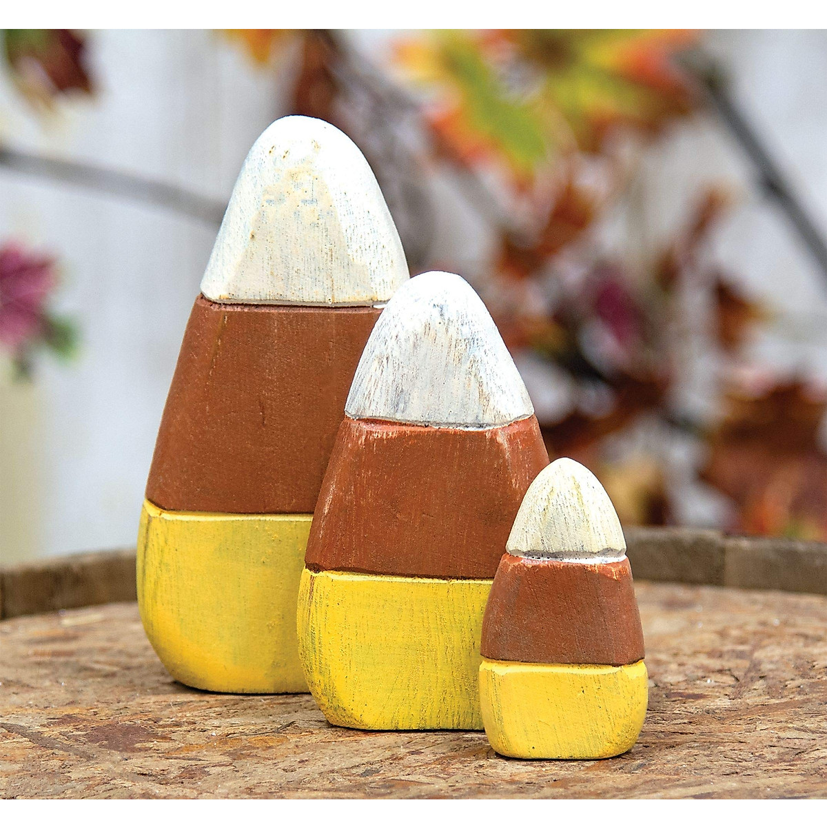 CWI Gifts Wooden Candy Corn Shelf Sitters 3/Set