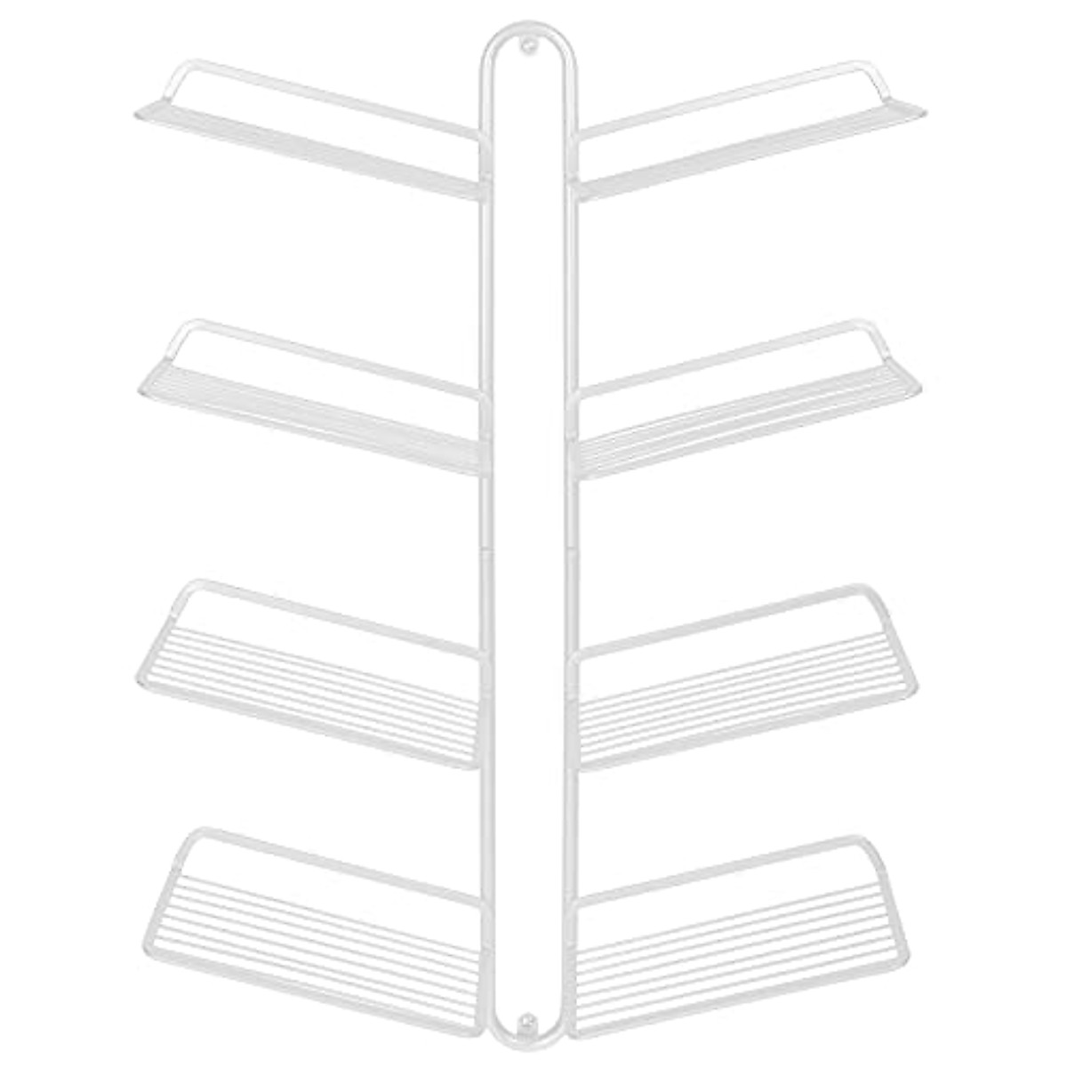 mDesign Modern Metal Shoe Display & Storage Rack - Perfect for Sneaker Heads - Store Your Collection of Kicks - 4 Tier, Wall Mount - White