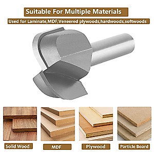 SpeTool Bowl&Tray CNC Router Bits Extra Long (70mm) 1/4 inch Shank 3/4 inch Cutting Diameter with Carbide Tip for Woodworking Router Machine Milling Cutter