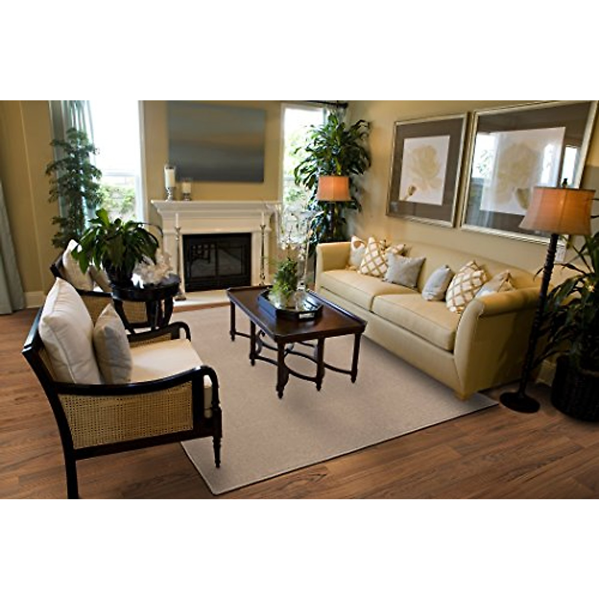 Garland Rug Plush Remnant Area Rug, 4'x6', Beige/Tan