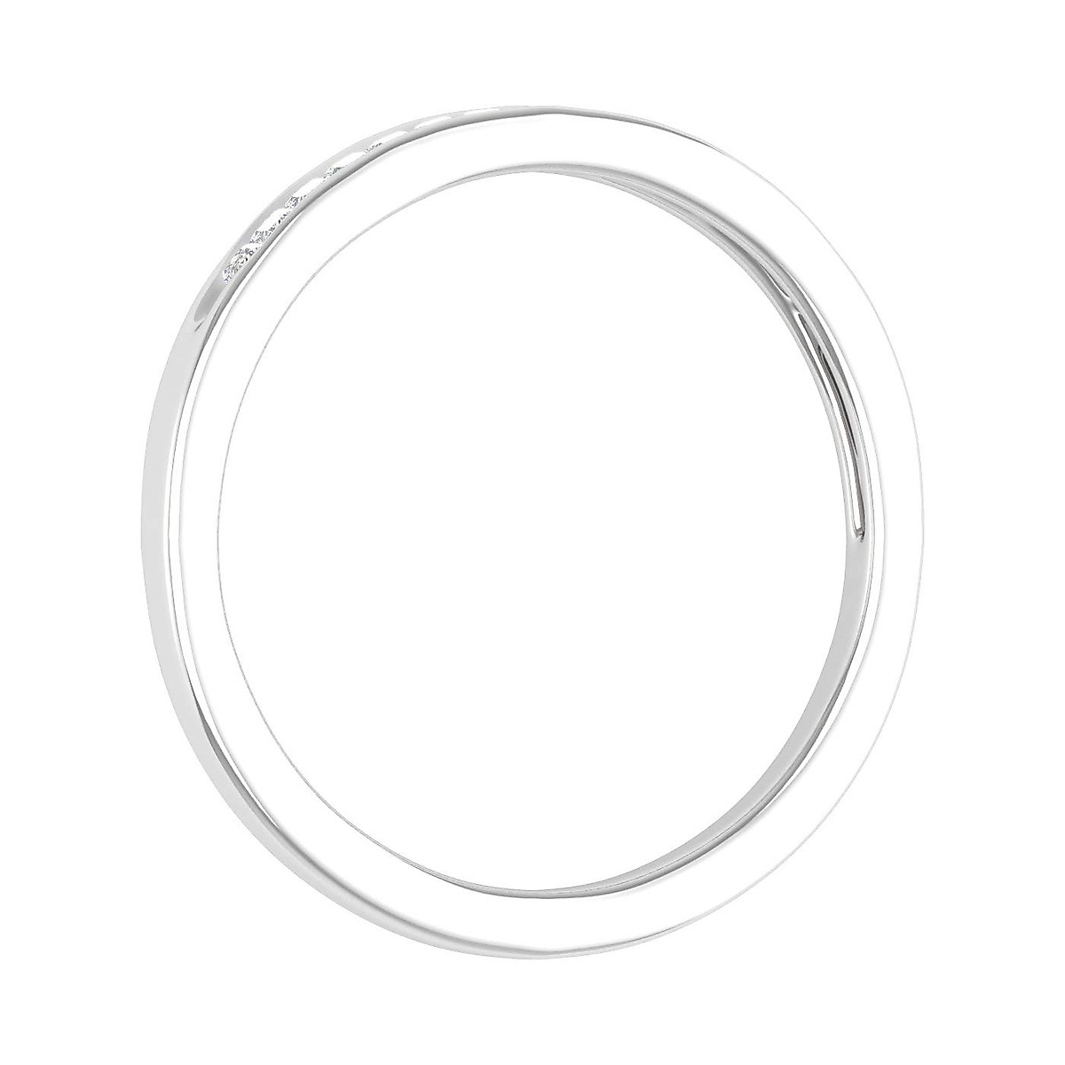 Channel Set Princess Cut Diamond Wedding Band Ring in 10K White Gold (0.15 cttw) (Ring Size 6.25) (I1-I2 Clarity)