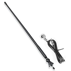CROSSHIP Marine Radio Antenna for Boat Radio Tractor Car RV ATV UTV RZR SPA - Waterproof Rubber Flexible Mast - Optimized Radio FM/AM Reception - 16 Inch Black
