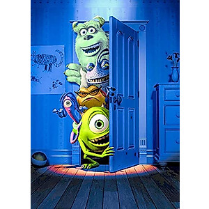 Blue Photography Backdrop Horror Monster Photo Background Playroom Decorations Children Baby Boys Birthday Photo Booths Studio Props Party Banner Vinyl Supplies (3x5 Ft)