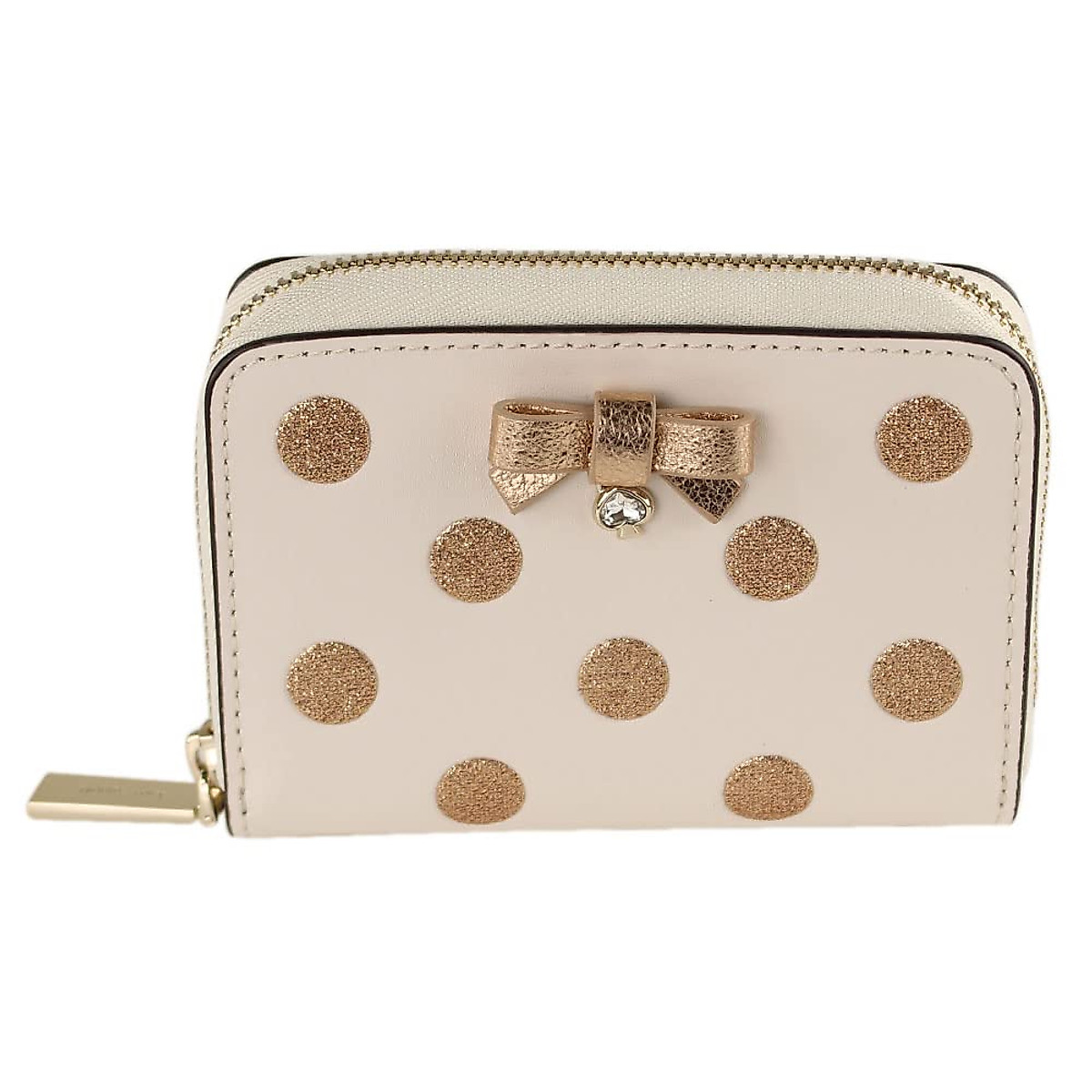 Kate spade new york wrapping party small zip cardcase (parchment/gold)