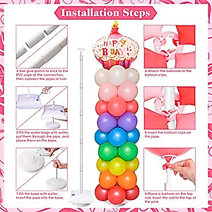 HeyMate Balloon Column Stand Set of 2-65 inch Balloon Stand for Baby Shower, Birthday Party, Wedding, Graduation, Christmas Decorations