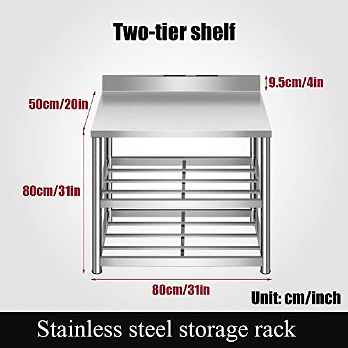 Stainless Steel Workbench, Kitchen Prep Table, Stainless Steal Table, Food Prep Stainless Steel Table, Commercial Heavy Duty Food Prep Worktable With, For Hotel, Home, Restaurant Kitchen ( Color : The