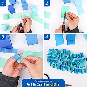 Captain Décor 6 Crepe Paper Streamers Rolls, 492ft Value Pack of Unique 6 Blue Streamers – Each Roll 82 Feet Long & 1.8 Inch wide – Wonderful Decoration for Party, Birthday, Wedding, Other Celebration