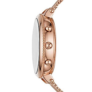 Fossil Women's 38mm Monroe Stainless Steel Mesh Hybrid HR Smart Watch, Color: Rose Gold (Model: FTW7039)