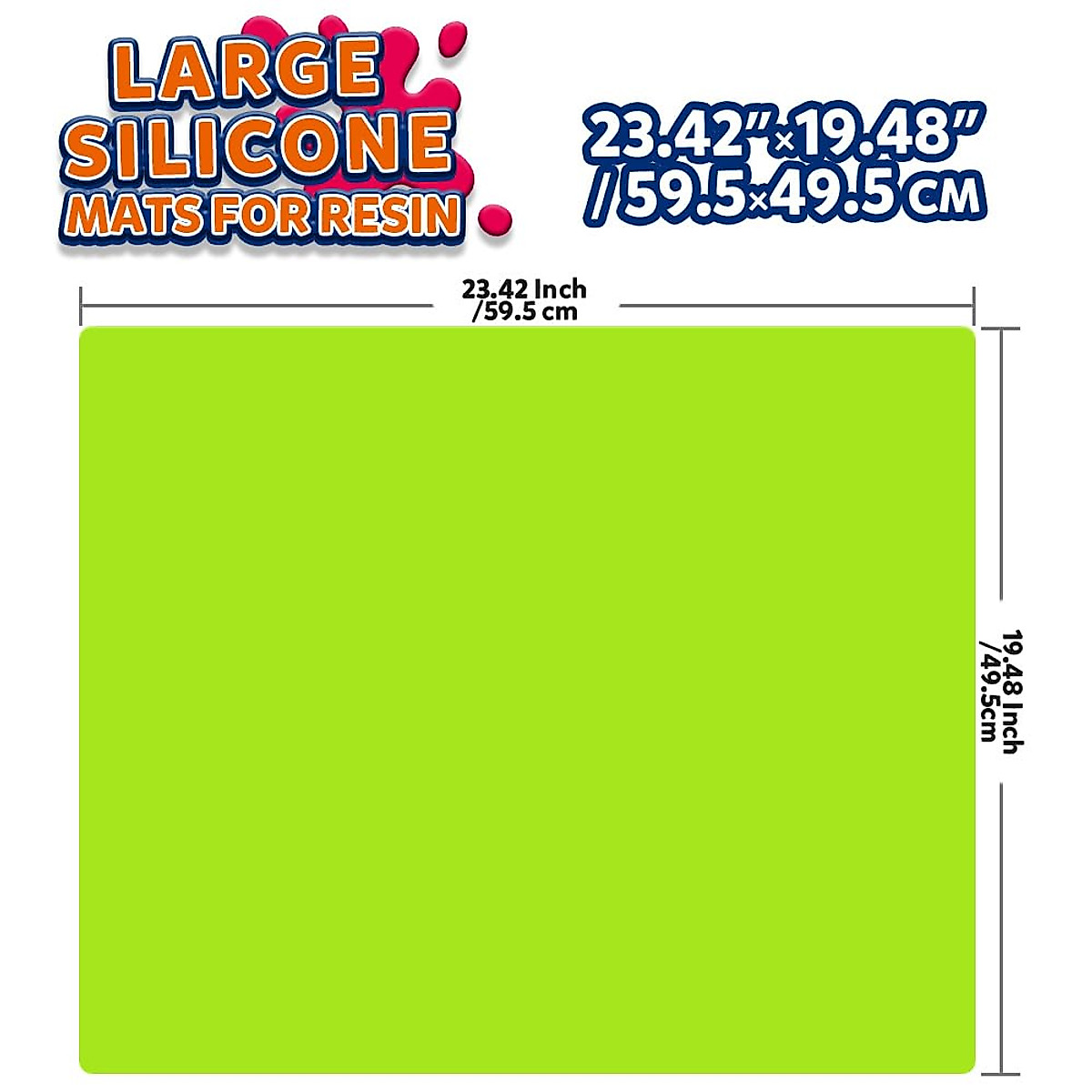 LEOBRO Silicone Mat for Resin Molds, 2 PCS 23.4”x 19.5”Large Silicone Mats for Resin Casting Molds, Thick Nonstick Silicone Mats for Crafts, Epoxy Resin, UV Resin, Silicone Painting Clay Mat