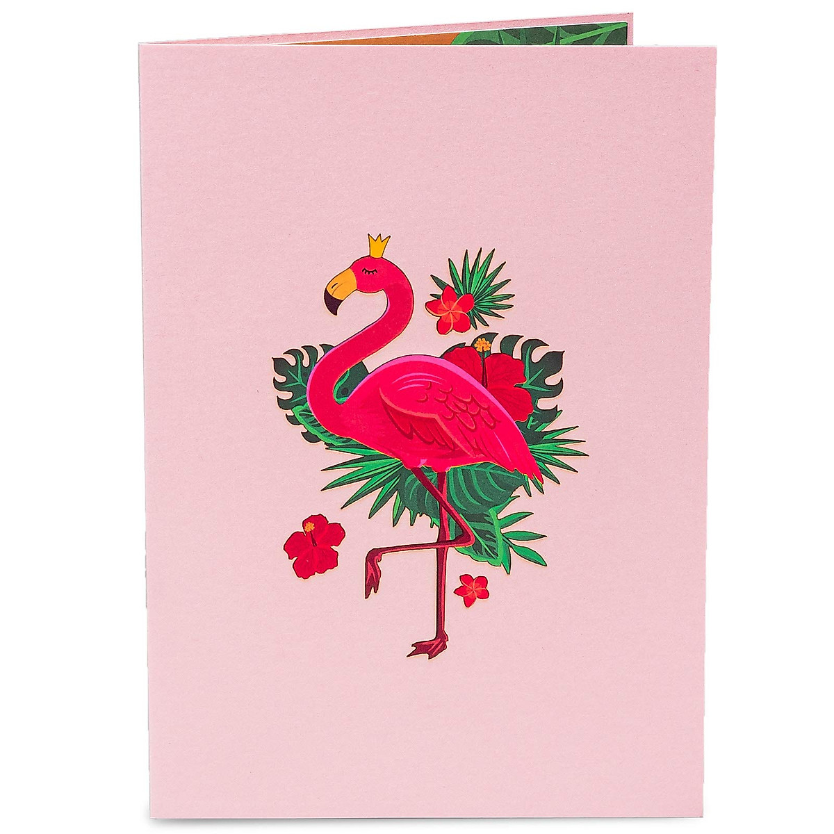 Paper Love Flamingo Pop Up Card, For Summer, Birthday, Wedding, Anniversary, Thank You, Thinking of You, Mothers Day, Valentines Day or All Occasion | 5" x 7"