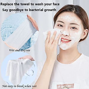 Disposable Face Towel 100 Count for Washing Soft Cotton Dry Wipes Facial Cloths Towelettes for Washing and Drying, Facial Tissue for Cleansing, Skincare and Makeup Remover