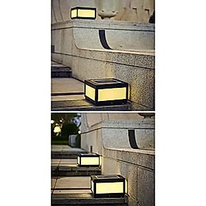 JSBDPHW Personality Classical Solar Post Light Outdoor Waterproof IP65 Garden Column Light Villa Landscape Metal Square Pillar Lamp Outdoor Post Light Fixtures