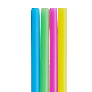 ALINK 100 Extra Large Plastic Bubble Tea Smoothie Straws, 1/2" Wide X 8 1/2" Long Wide Boba Straws