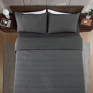 Lxztayuk 128x120 Extra Large King Size Waffle Duvet Cover, Microfiber Duvet Cover 3 Piece Set, King Size Gray Duvet Cover, Bohemian Style Duvet Cover, (128"X120")