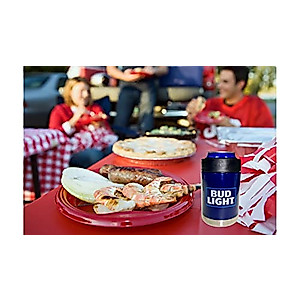Bud Light Stainless Steel Can Insulator, Insulated Beverage Holder for Standard Size Can and Bottle, Can Cooler for Beer and Soda