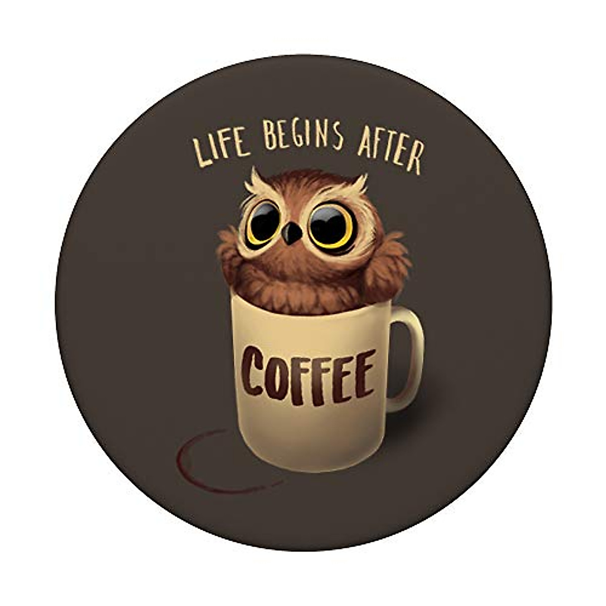 Cute Night Owl Coffee PopSockets PopGrip: Swappable Grip for Phones & Tablets