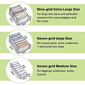 Unigee Wardrobe Clothes Organizer Storage for Clothes Mesh Nylon Drawers Organizer Washable Clothes Drawer Organizer Foldable Closet Organizer Visible Grid Storage Box for T-shirts Cardigans Skirts