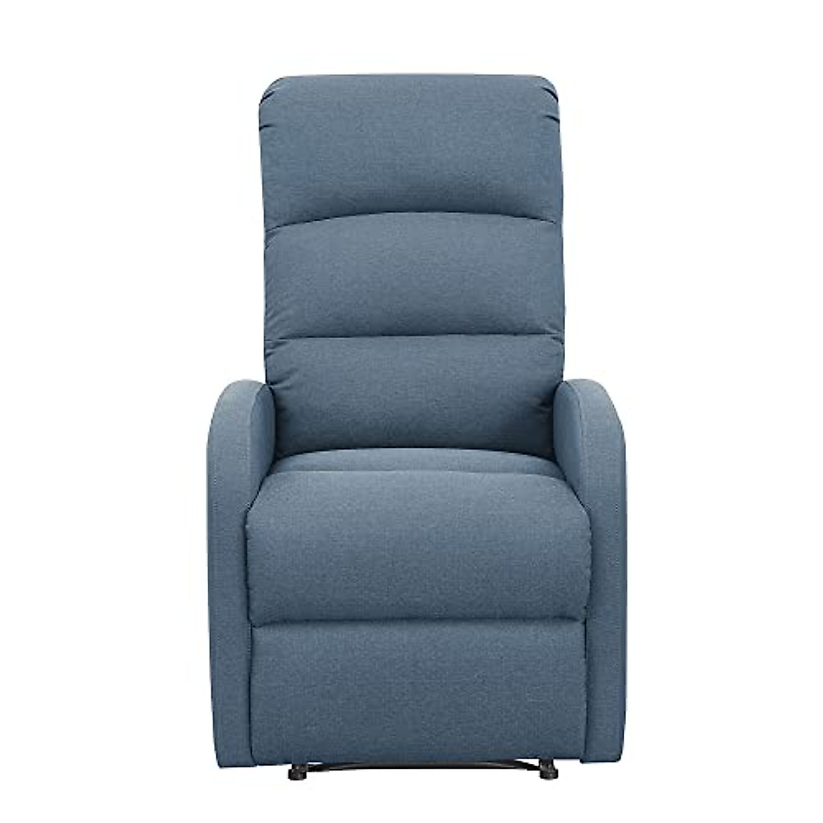 NewRidge Home Goods Charlotte Upholstered Manual Recliner, Denim Blue