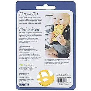 Itzy Ritzy Silicone Baby Teether – BPA-Free Infant Teether with Easy-to-Hold Design & Textured Back Side to Massage & Soothe Sore, Swollen Gums - Teething Toy for 3 Months & Up - Pineapple
