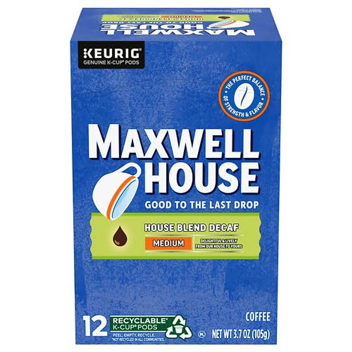 Maxwell House Decaf House Blend K-Cup Coffee Pods (12 ct Box)